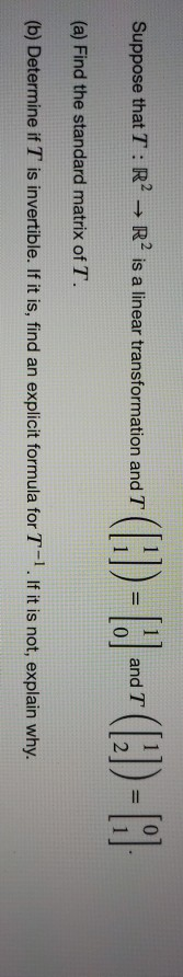 Solved Suppose that T : R2 — R2 is a linear transformation | Chegg.com
