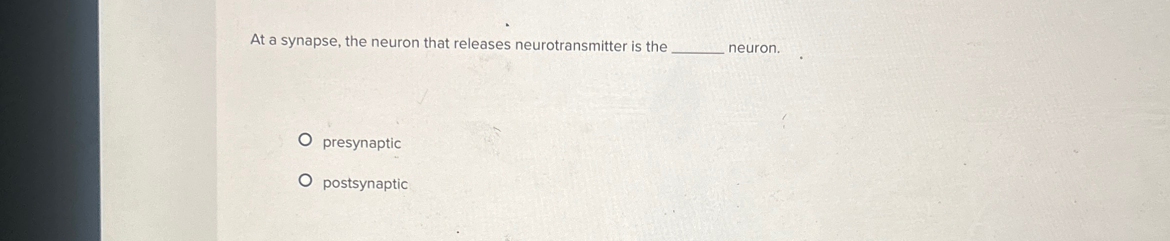 Solved At a synapse, the neuron that releases | Chegg.com