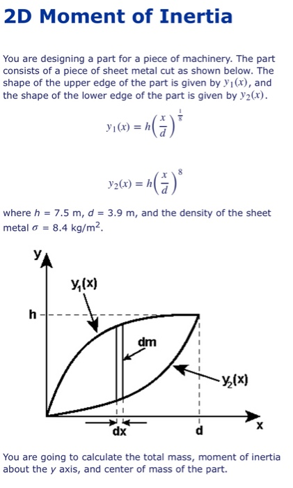 Solved 2D Moment of Inertia You are designing a part for a | Chegg.com