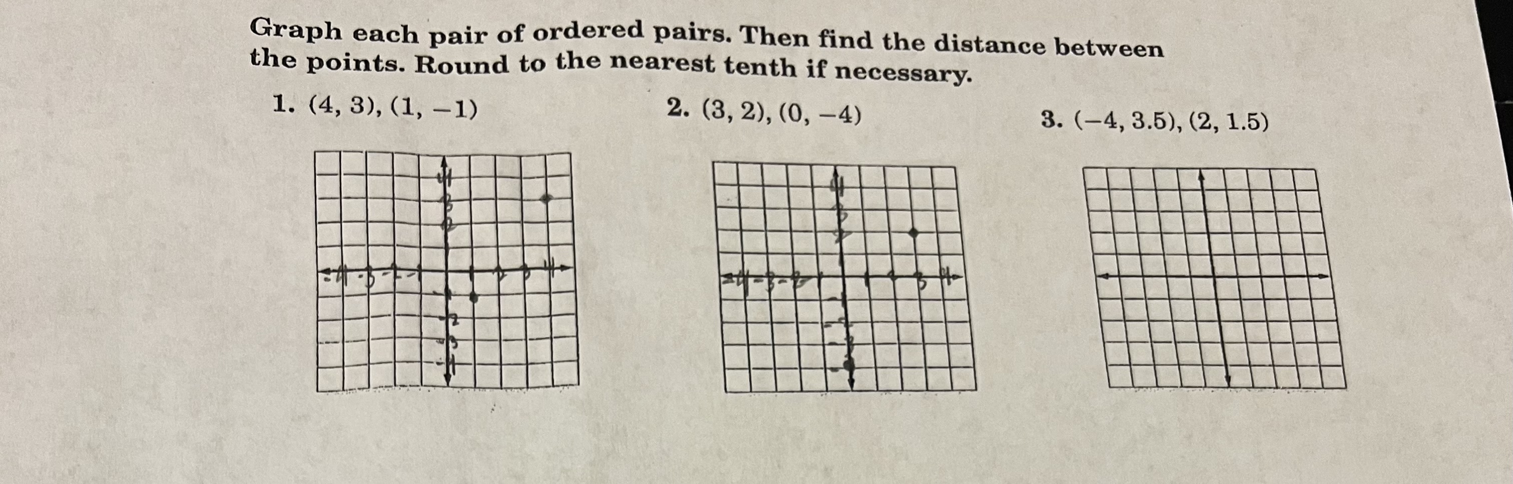Solved Graph each pair of ordered pairs. Then find the | Chegg.com