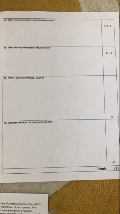 Solved MPM2D1 MATH MAZE Assignment Name: Use the following | Chegg.com