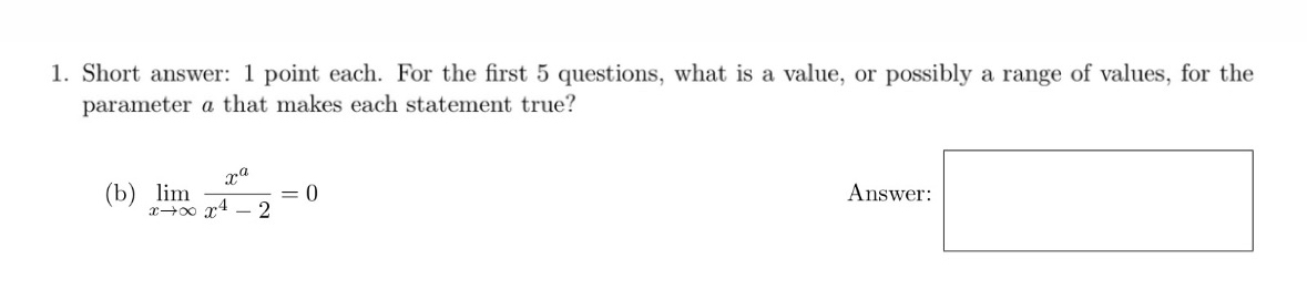 Solved Short answer: 1 ﻿point each. For the first 5 | Chegg.com