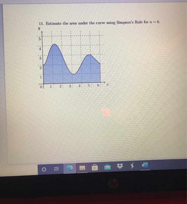 Solved 11. Estimate the area under the curve using Simpson's | Chegg.com