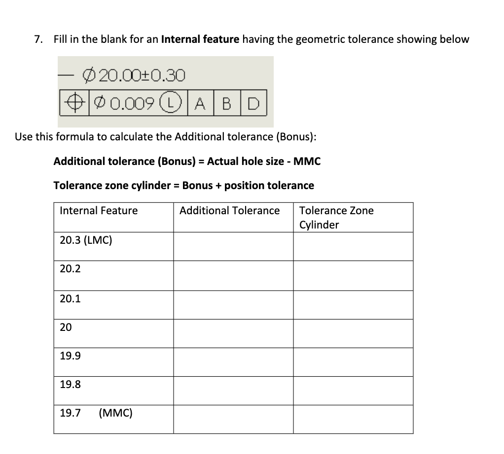 Solved Fill in the blank for an Internal feature having the | Chegg.com