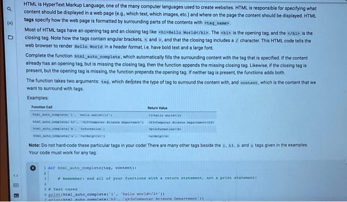 Solved Html Is Hypertext Markup Language One Of The Many