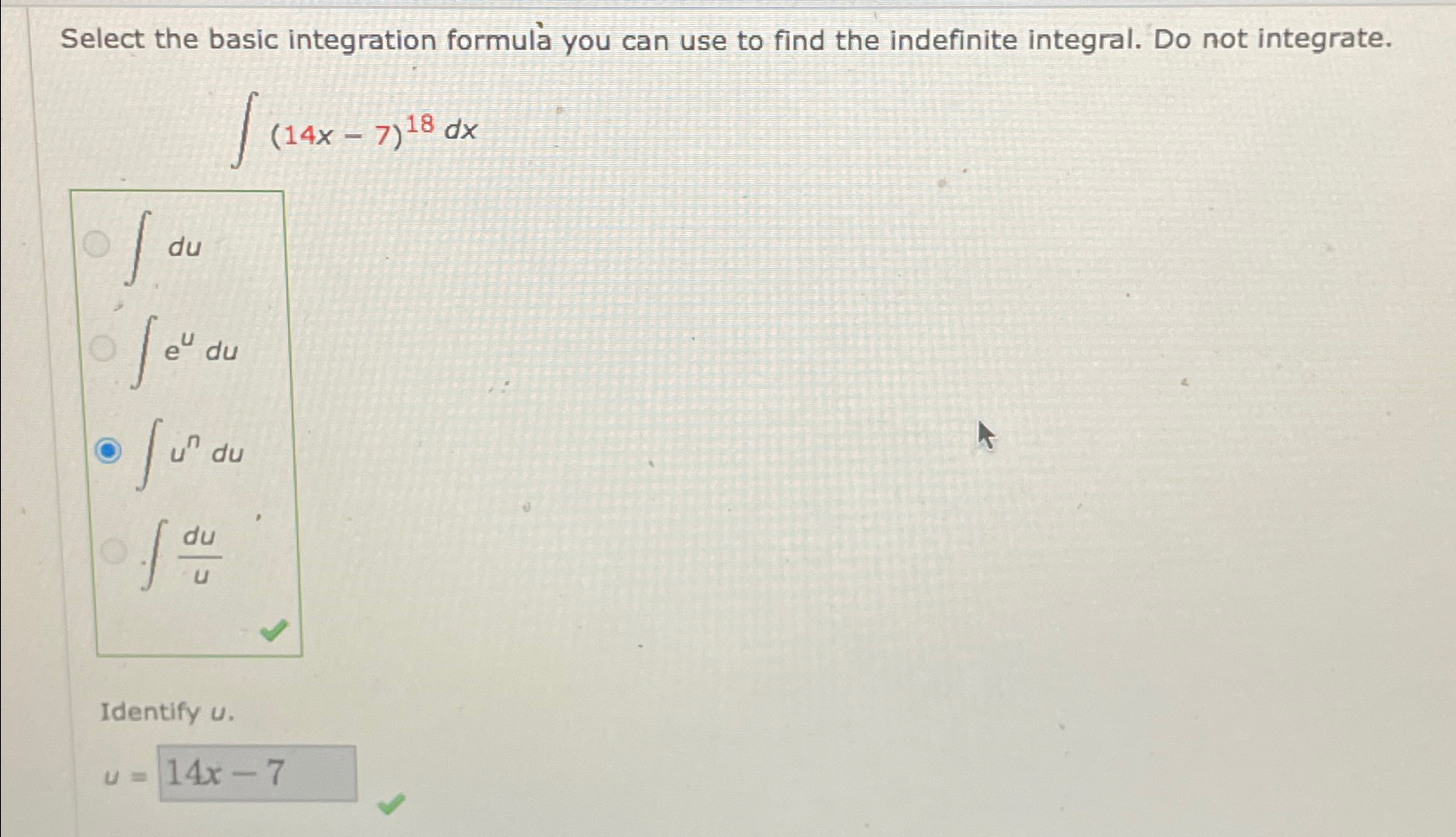 Solved Select the basic integration formula you can use to | Chegg.com