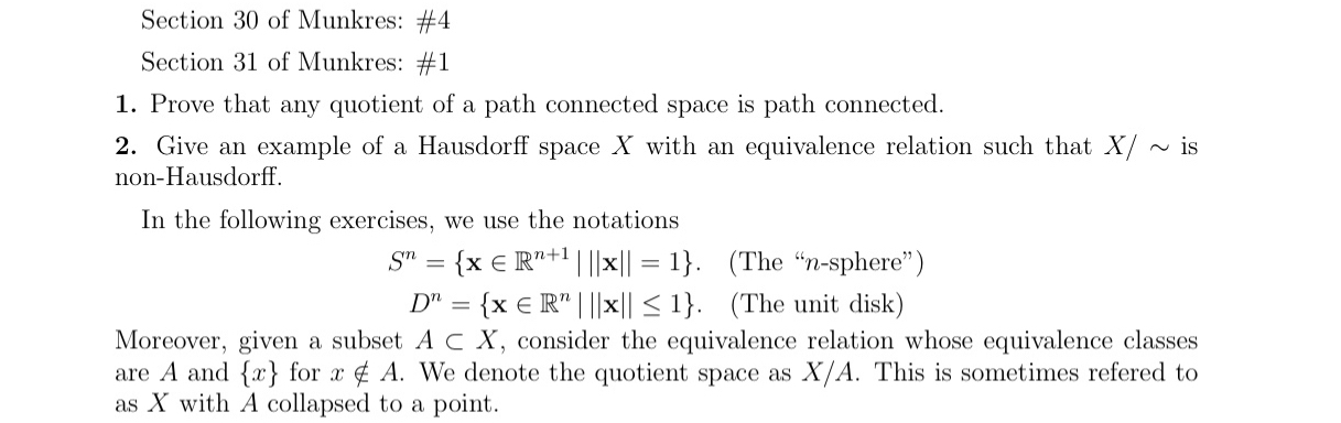Solved Section 30 ﻿of Munkres: #4Section 31 ﻿of Munkres: | Chegg.com