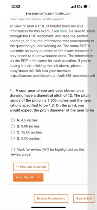 Solved - assignments.pennfoster.com Select the best answer | Chegg.com