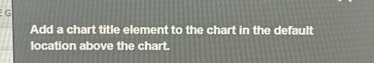 Solved Add a chart title element to the chart in the default | Chegg.com