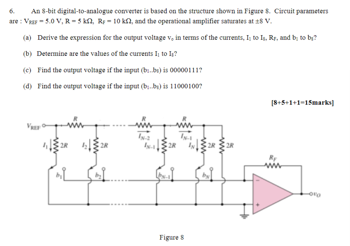 Solved An 8-bit digital-to-analogue converter is based on | Chegg.com