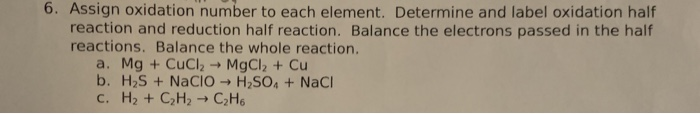 Solved 6. Assign oxidation number to each element. Determine | Chegg.com