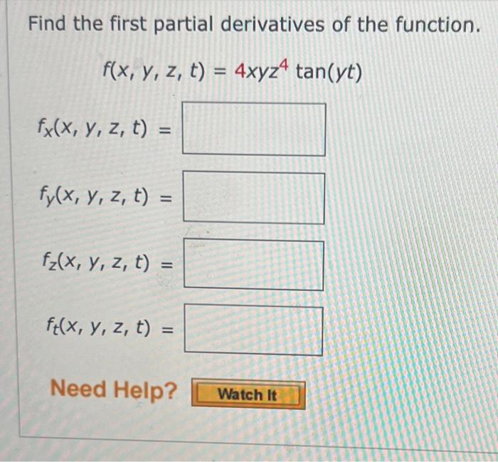 Solved Find all the second partial derivatives. | Chegg.com