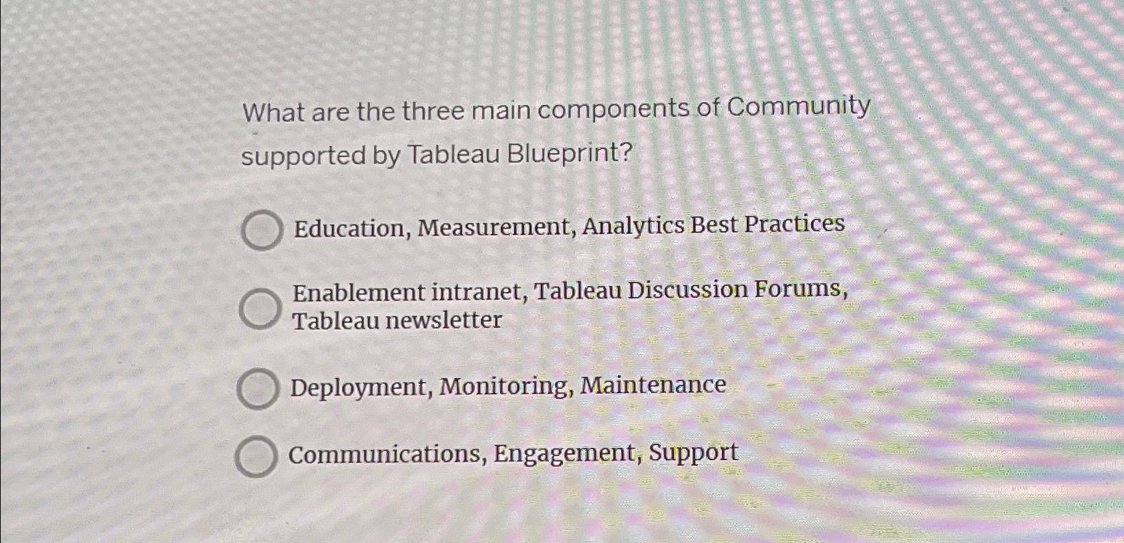 What are the three main components of Community | Chegg.com