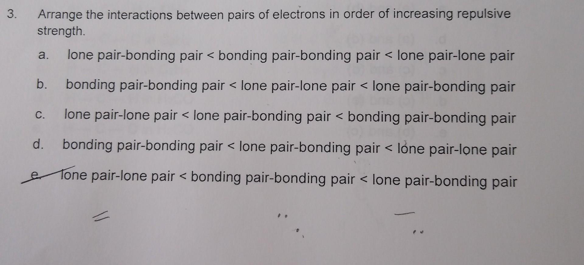 Solved 3. Arrange the interactions between pairs of | Chegg.com