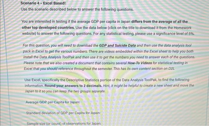 Solved Scenario 3 Use the scenario described below to answer | Chegg.com