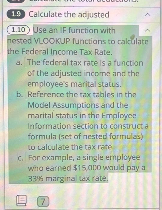 Solved Calculate the adjusted (1.10) Use an IF function with | Chegg.com