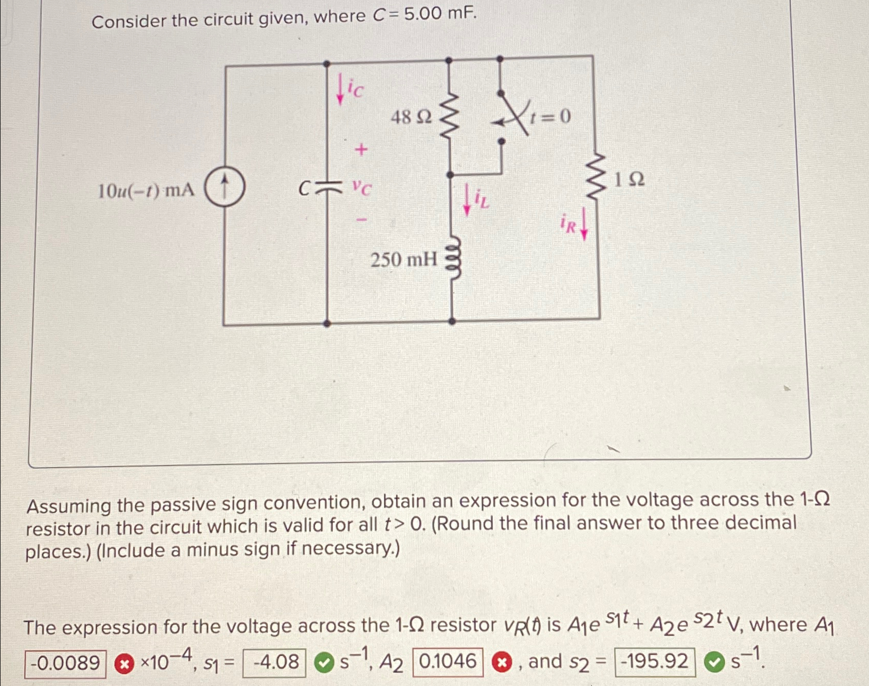 Solved Consider the circuit given, where C=5.00mF.Assuming | Chegg.com