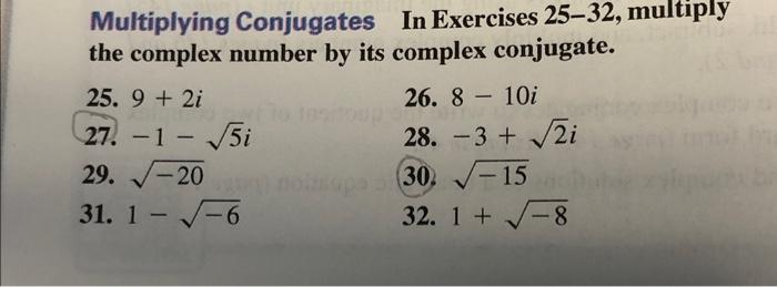 Solved Multiplying Conjugates In Exercises 25-32, multiply | Chegg.com