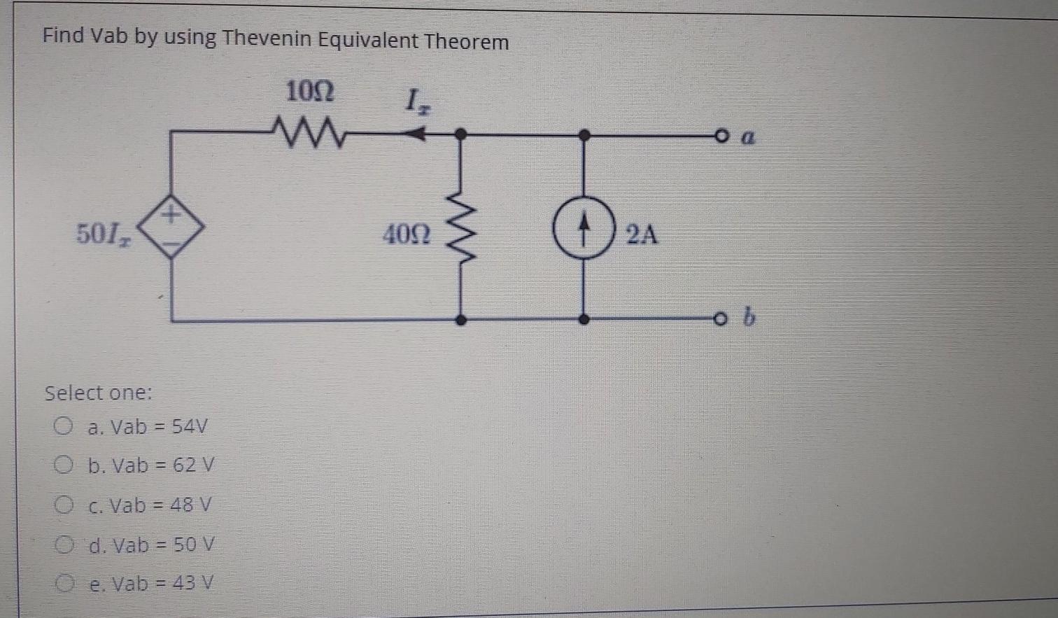 Solved Find Vab by using Thevenin Equivalent Theorem 1012 I, | Chegg.com