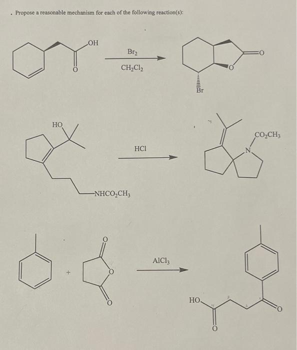 Solved - Propose a reasonable mechanism for each of the | Chegg.com