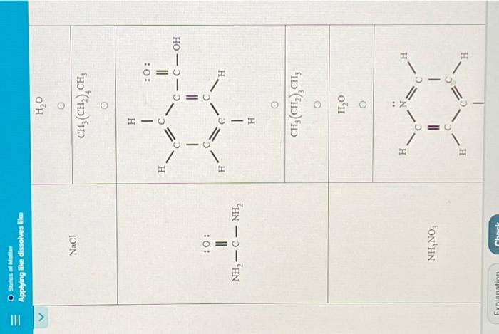 O States of Matter Applying like dissolves like NaCl | Chegg.com