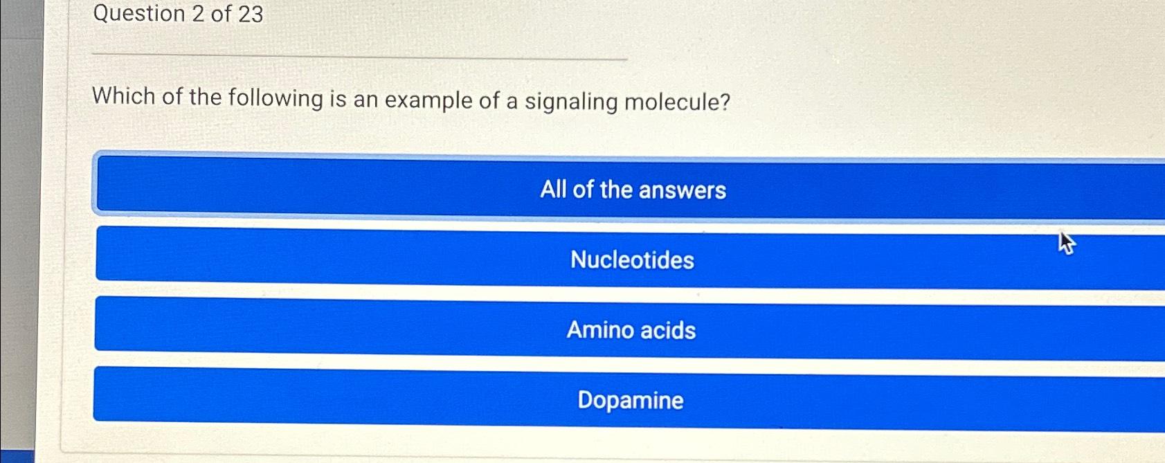 Solved Question 2 ﻿of 23Which of the following is an example | Chegg.com