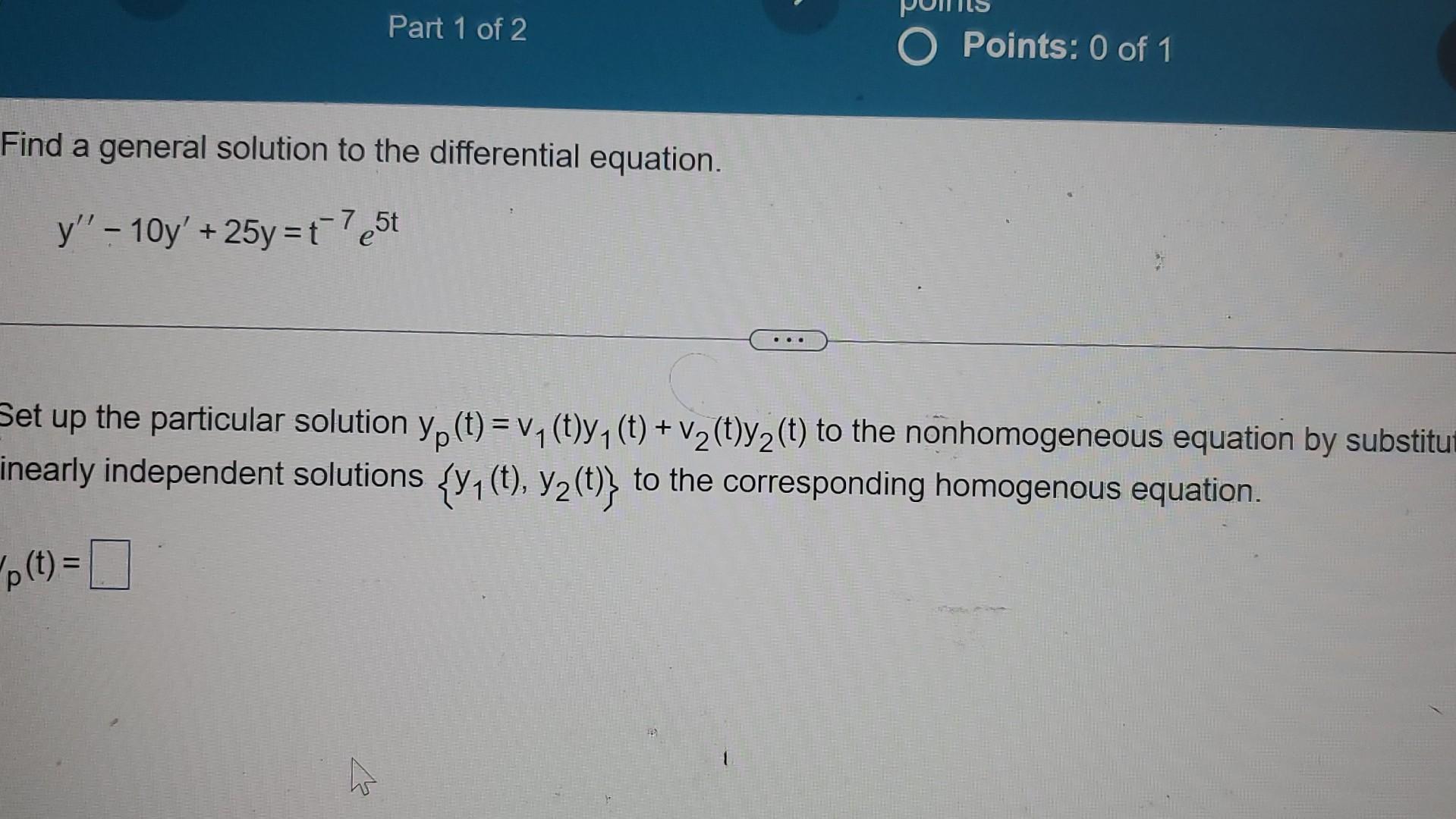 Solved Find a general solution to the differential equation. | Chegg.com