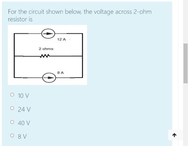 Solved For the circuit shown below, the voltage across 2-ohm | Chegg.com