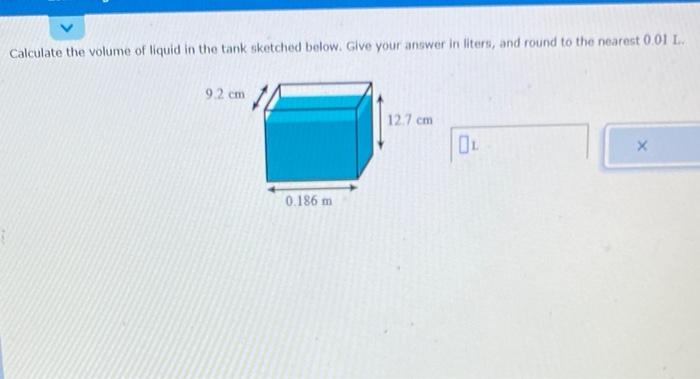 Solved Calculate the volume of liquid in the tank sketched | Chegg.com