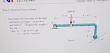 Solved Non-Concurrent force system7. ﻿Determine the | Chegg.com