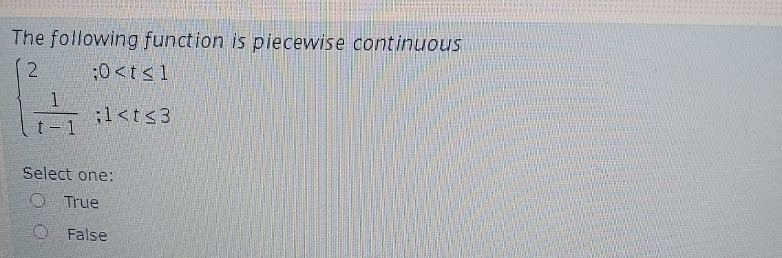 Solved The following function is piecewise | Chegg.com