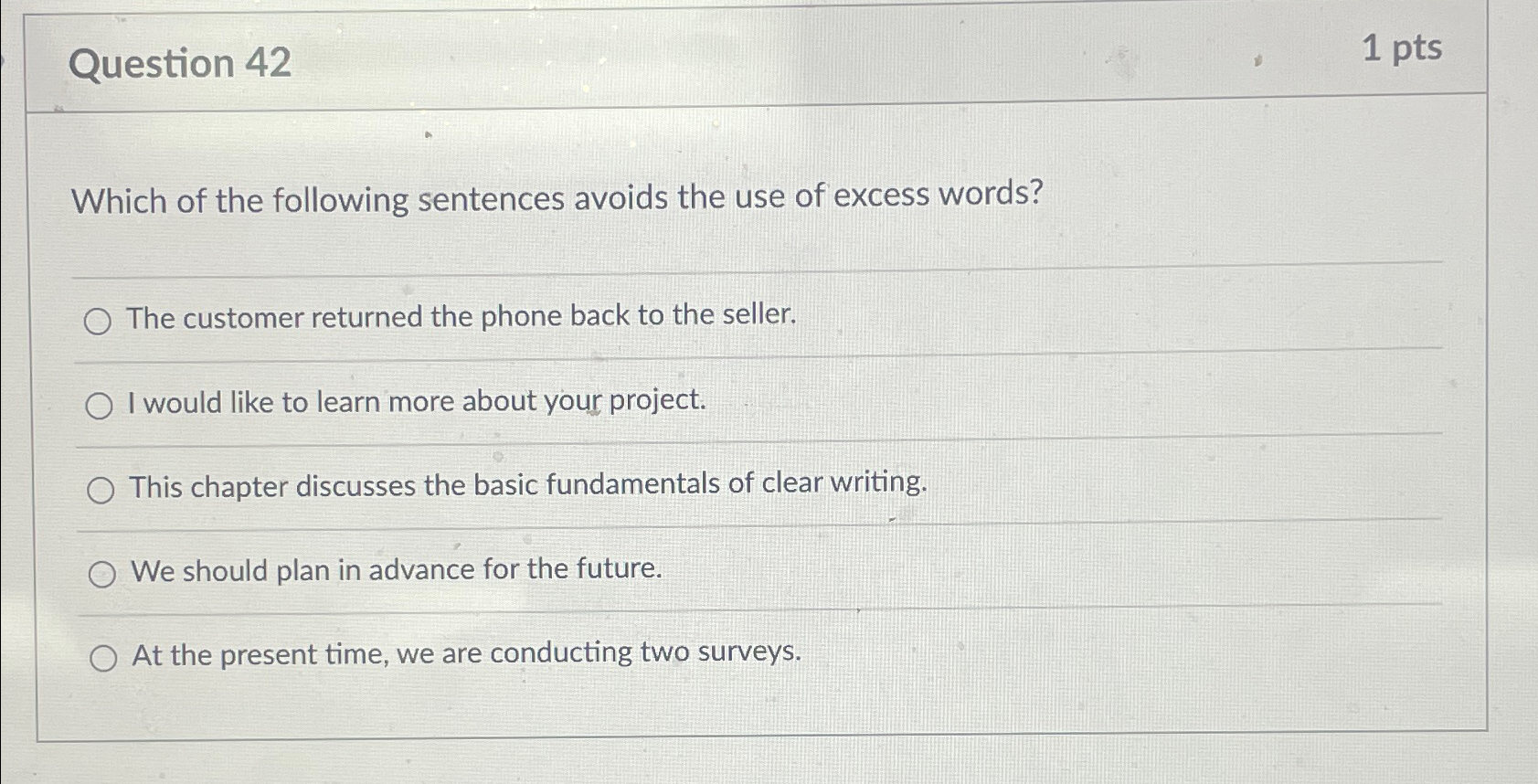 Solved Question 421ptsWhich of the following sentences | Chegg.com
