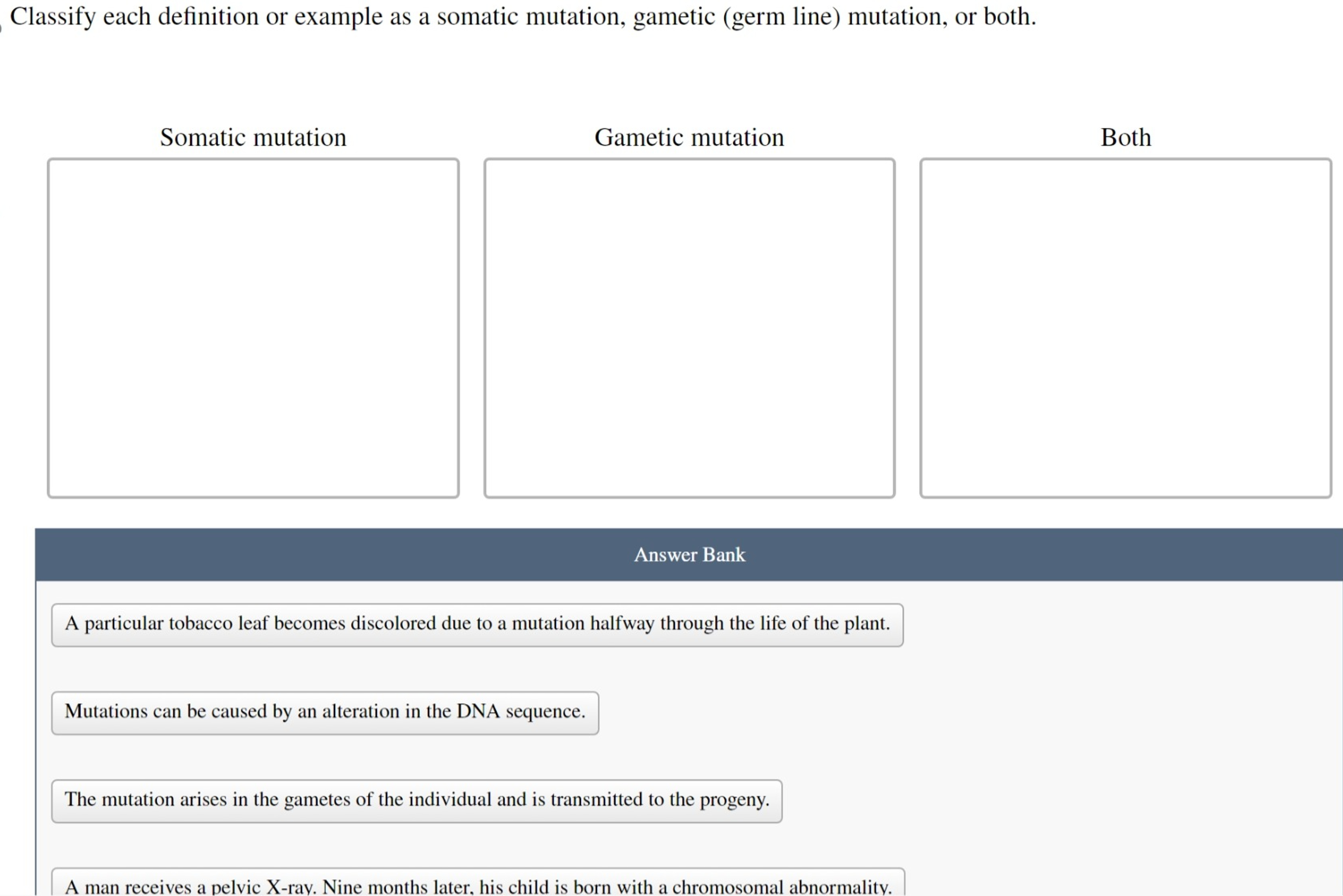 Solved Classify each definition or example as a somatic | Chegg.com
