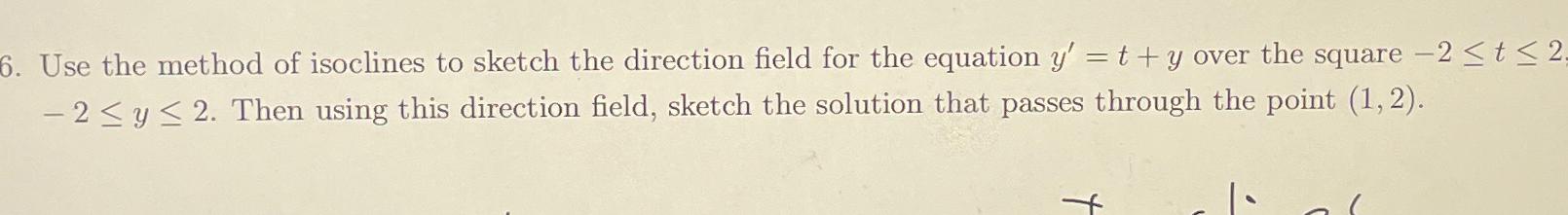 Solved Use the method of isoclines to sketch the direction | Chegg.com