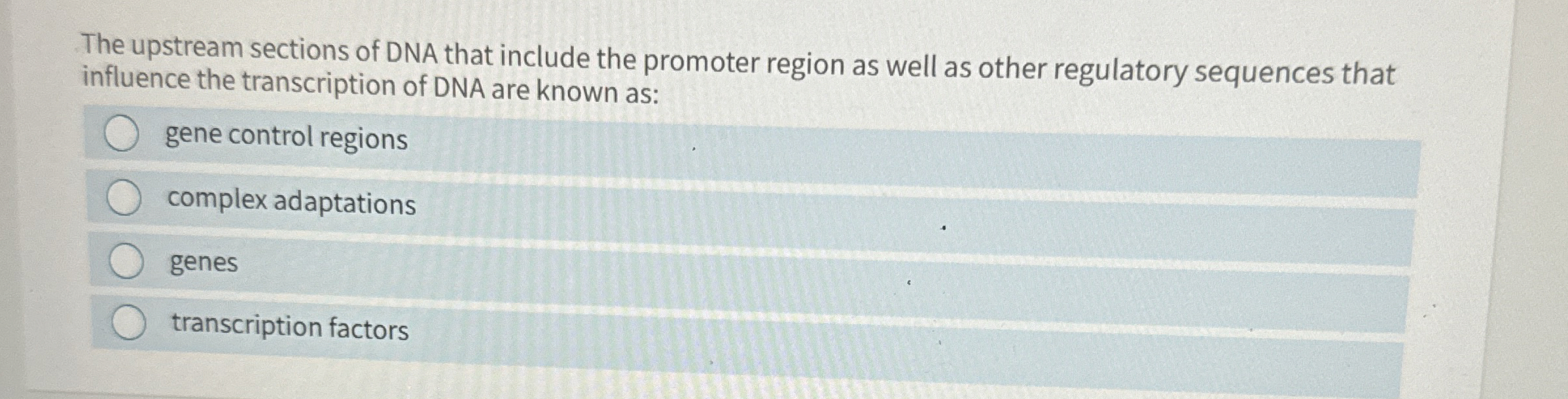 Solved The upstream sections of DNA that include the | Chegg.com
