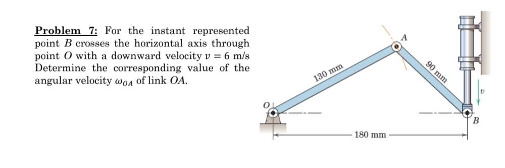Solved Problem 7: For the instant represented point B | Chegg.com