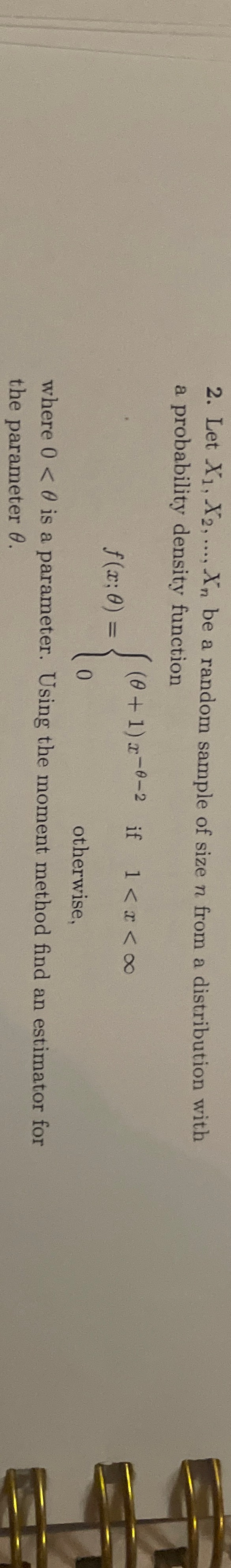 Solved Let x1,x2,dots,xn ﻿be a random sample of size n ﻿from | Chegg.com
