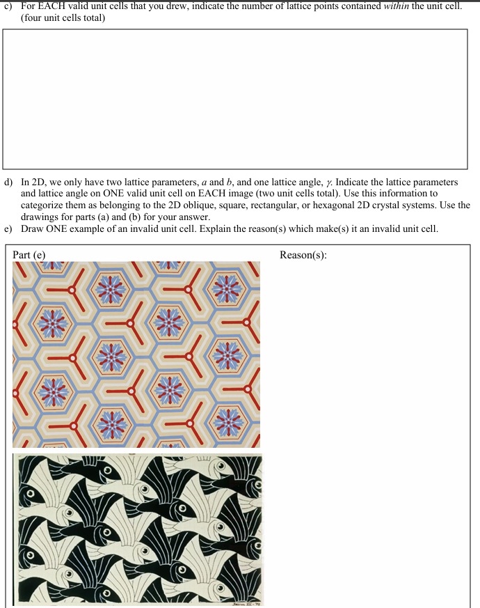 2D Lattices and Unit Cells [25 ﻿pts]Floor tiles, | Chegg.com