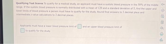 Solved Qualifying Test Scores To qualify for a medical | Chegg.com