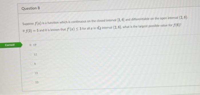 Solved Suppose f(x) is a function which is continuous on the | Chegg.com