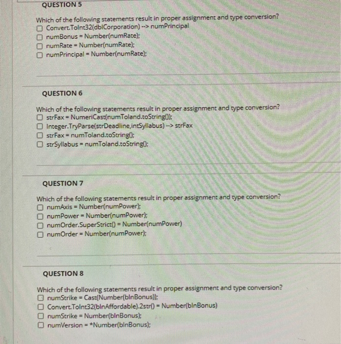 Solved the questions requires to choose the correct | Chegg.com