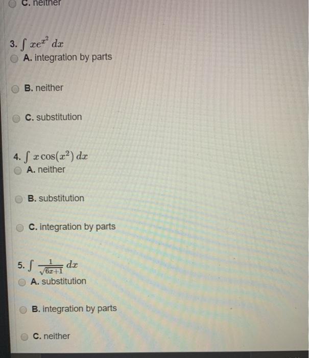Solved for each of the following integrals, indicate whether | Chegg.com