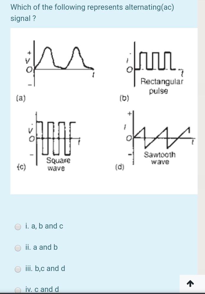 Solved Which of the following represents alternating(ac) | Chegg.com