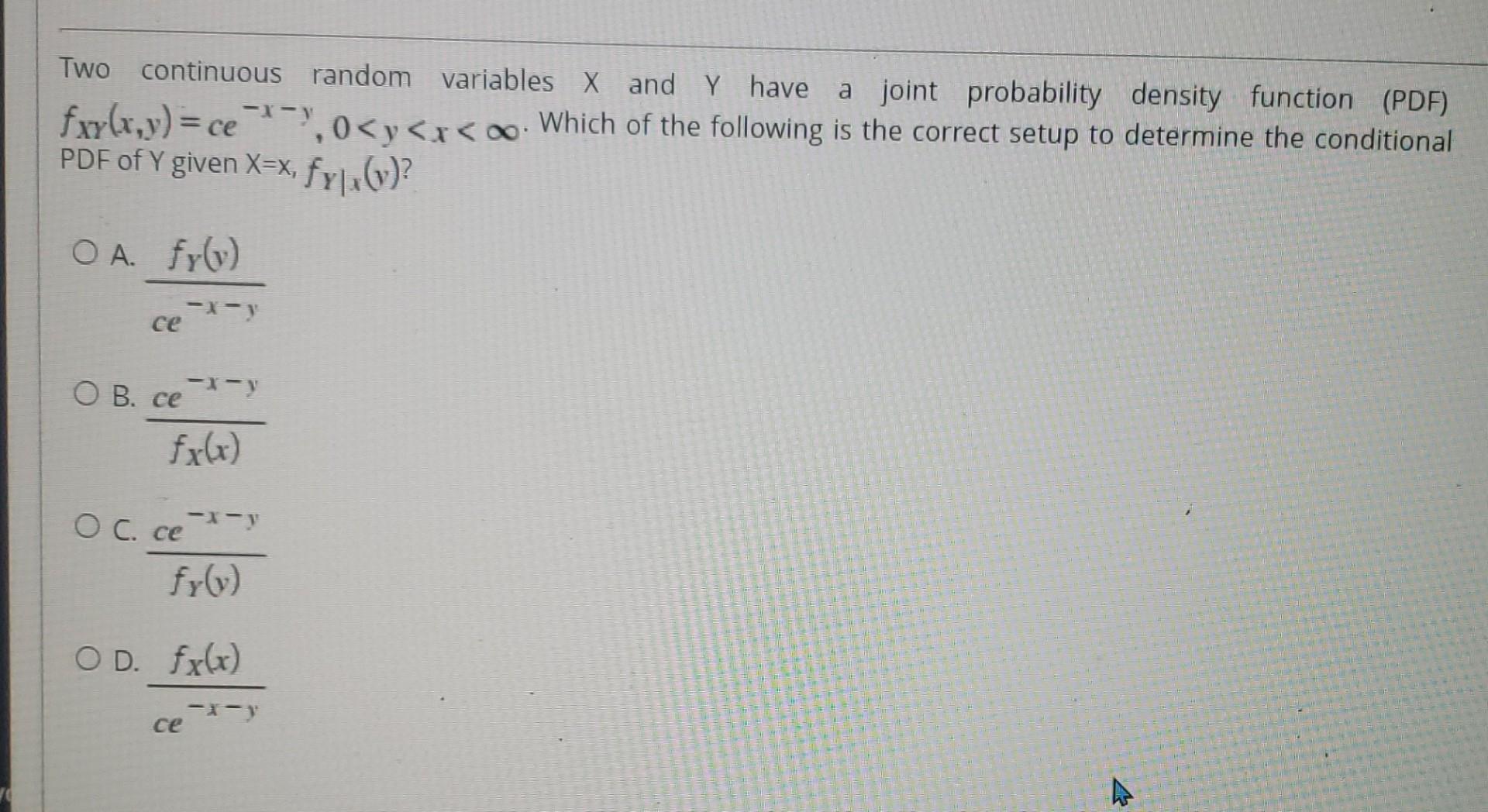 Solved Two continuous random variables X and Y have a joint | Chegg.com