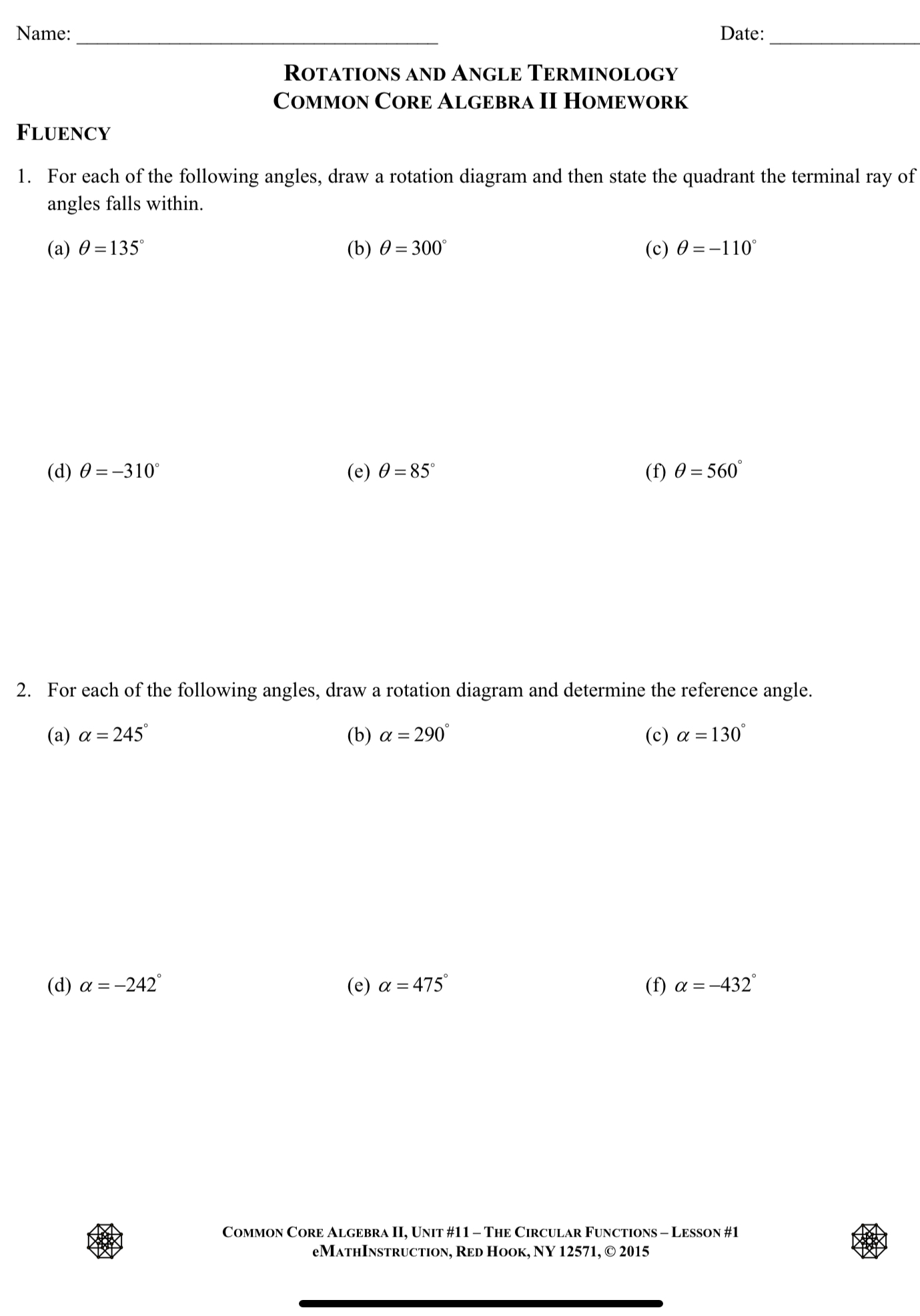 Solved Name:Date:ROTATIONS AND ANGLE TERMINOLOGY COMmon CORe | Chegg.com