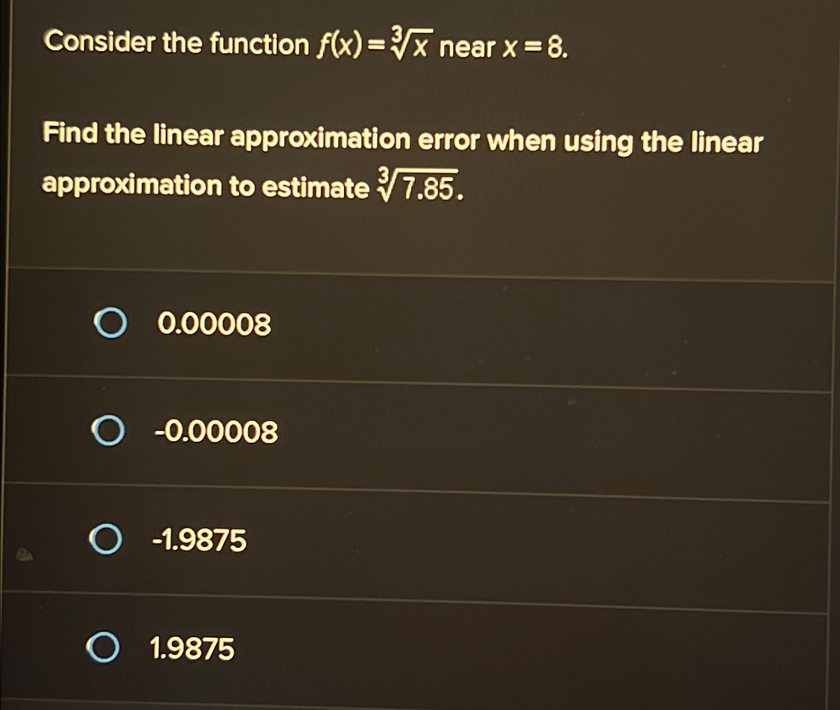 Solved Consider the function f(x)=x3 ﻿near x=8.Find the | Chegg.com