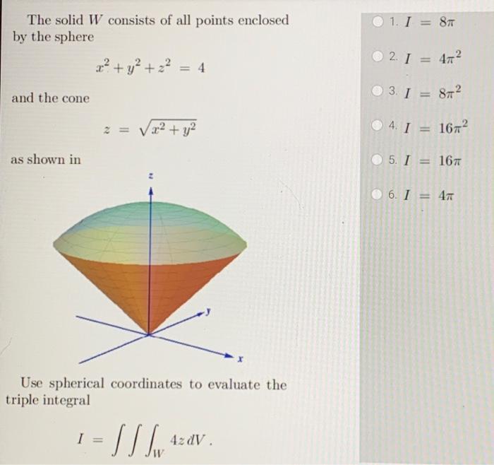 Solved The solid W consists of all points enclosed by the | Chegg.com