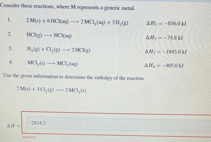 Solved Consider these reactions, where M represents a | Chegg.com