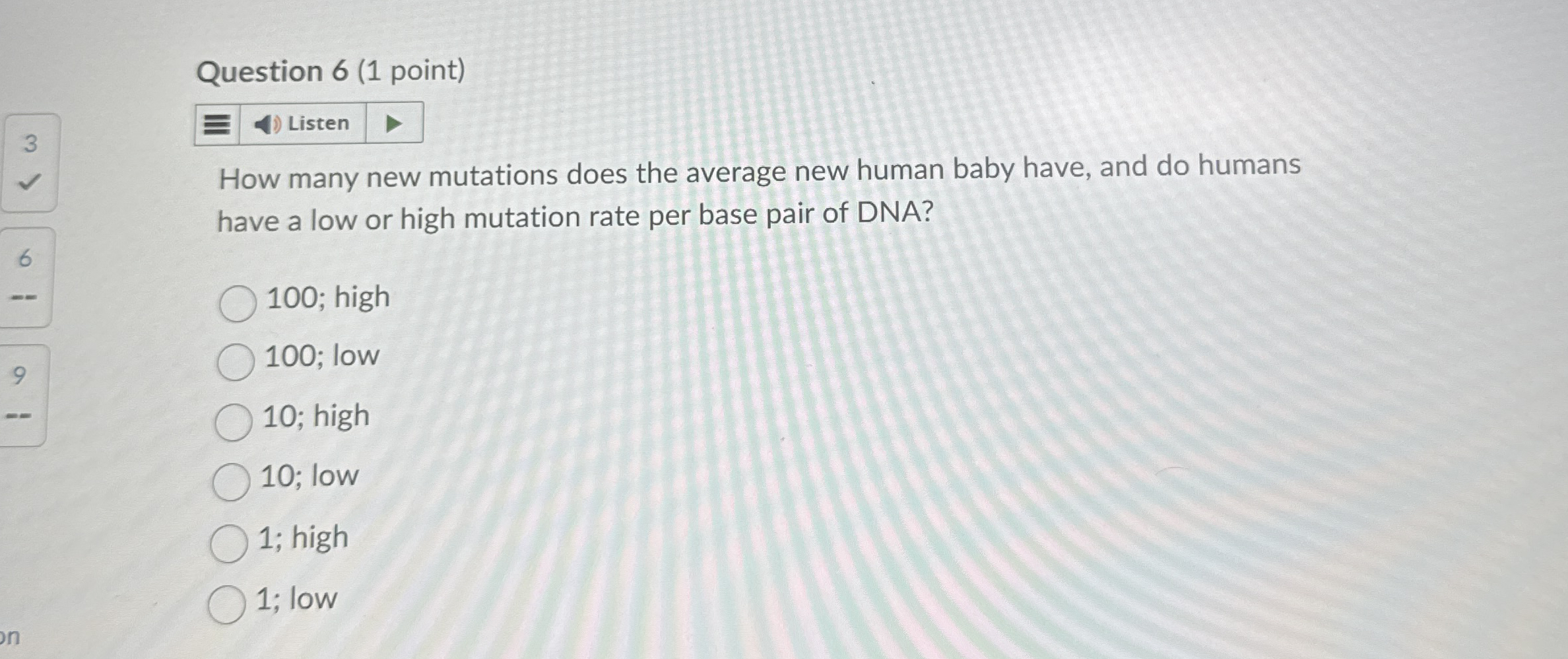 Solved Question 6 (1 ﻿point)3 How many new mutations does | Chegg.com