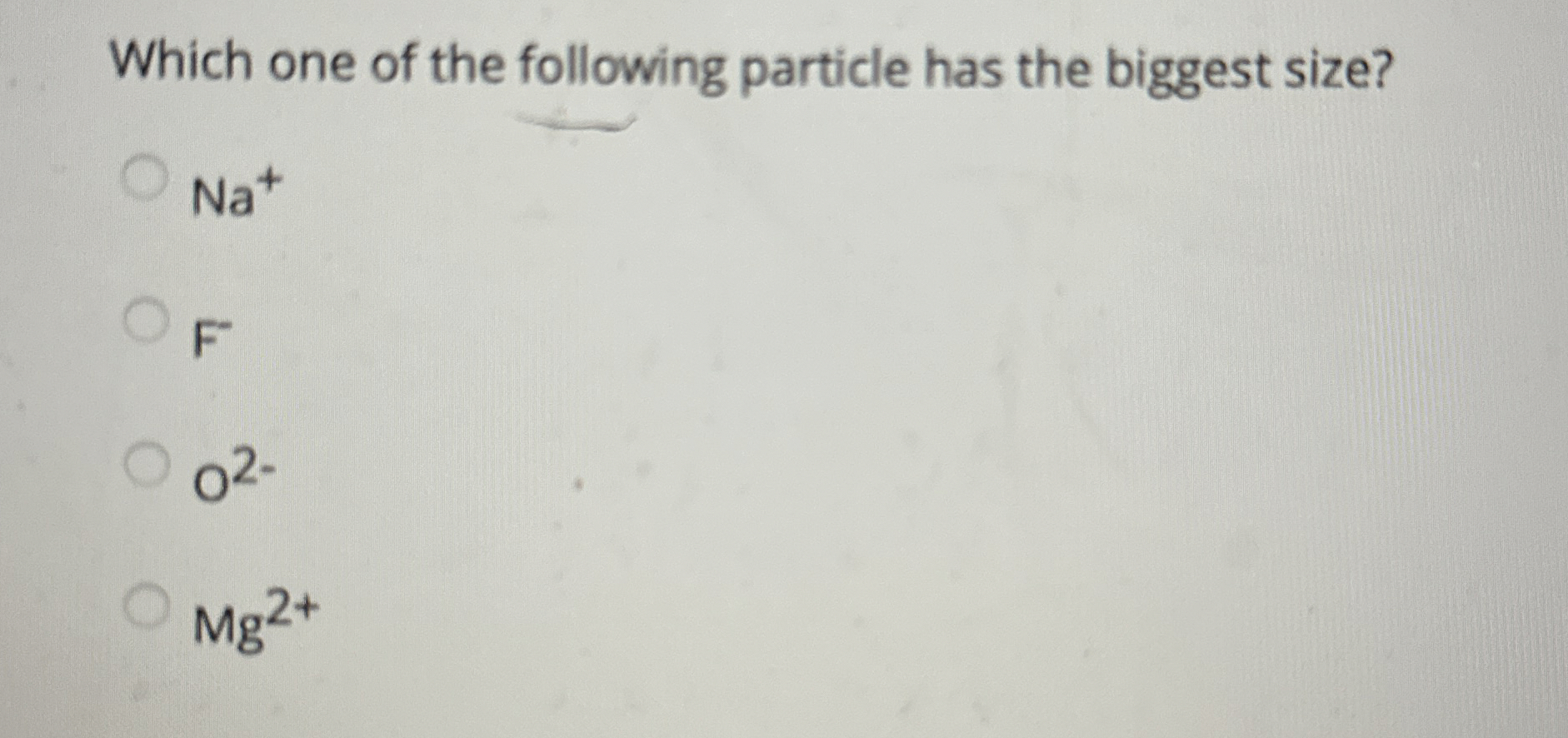 High Quality SOLUTION Which one of the following particle has the biggest | Chegg.com
